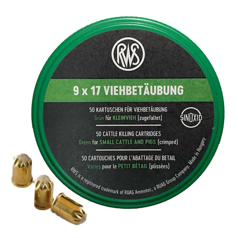 50x Viehbetäubungskartuschen rot Kaliber 9x17 rote Patronen günstig k